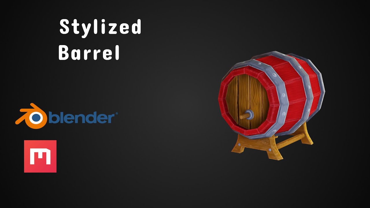 3D Barrel Stylized in Blender & Quixel Mixer - YouTube