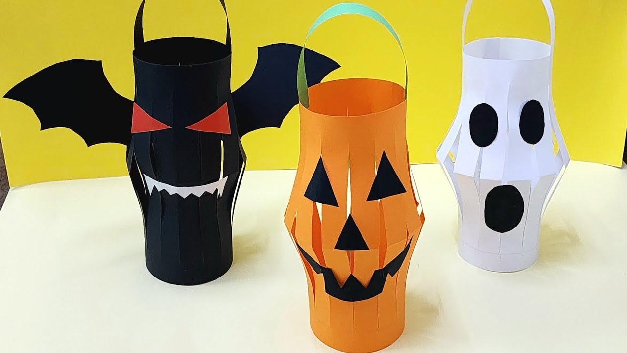 Halloween Paper Lamp, How to make Paper Lantern, Halloween decorations ...