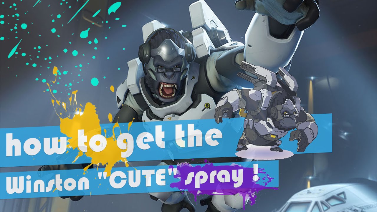 [Overwatch] how to get "cute!" Winston Spray !! - YouTube