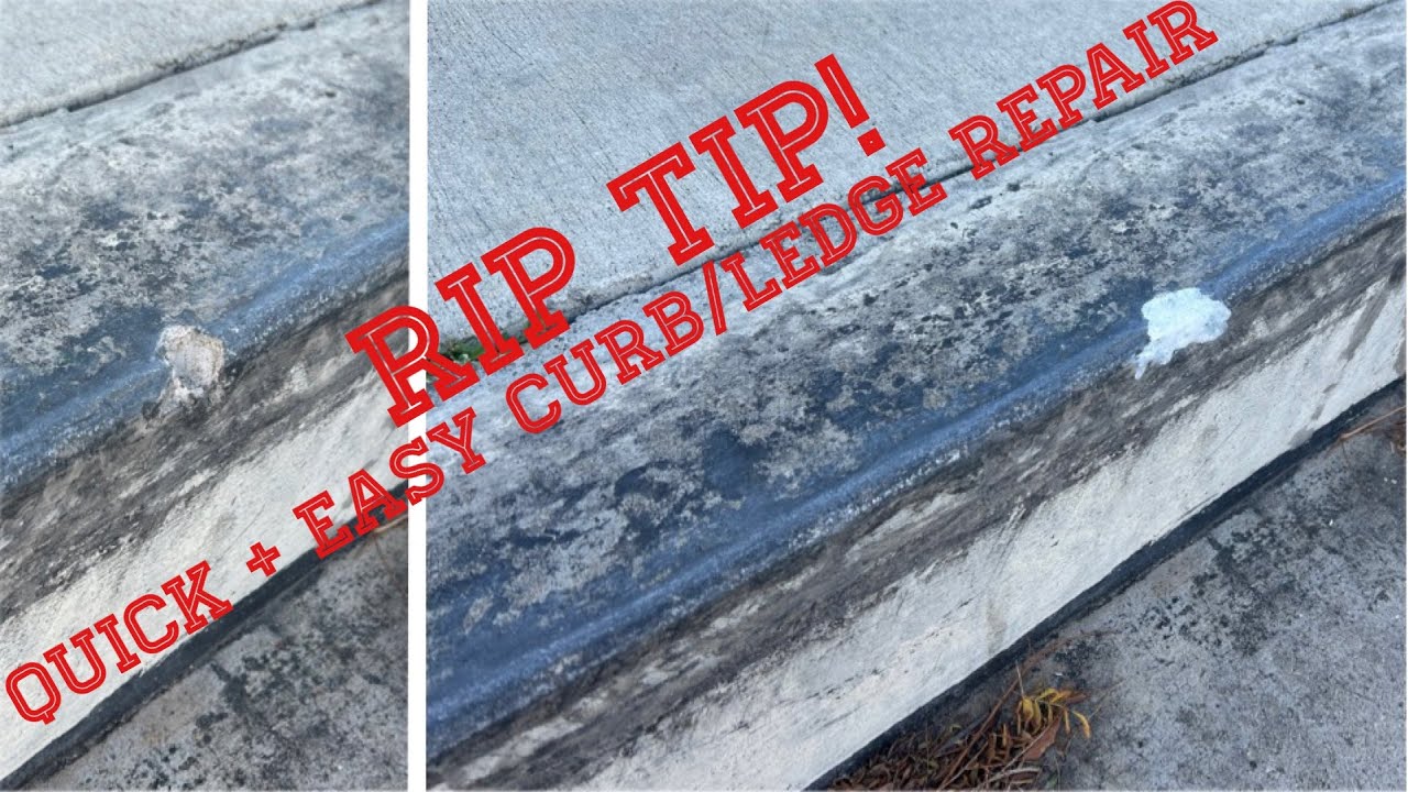 Rip Tip! DIY Quick + Easy Curb/Ledge Repair For Minor Repairs - YouTube