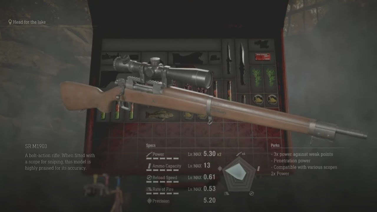 Resident Evil 4 remake fully upgraded weapon comparison, SR M1903 with ...