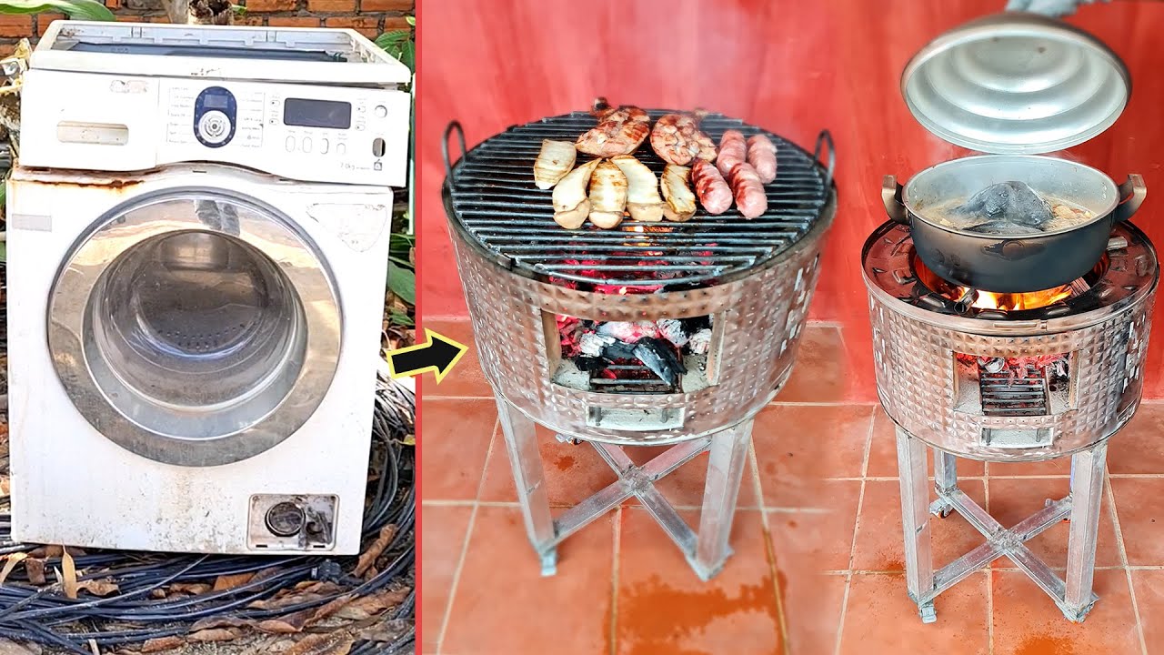 Fantastic idea! Turns old Laundry Machine to Amazing Stove, BBQ Grill ...