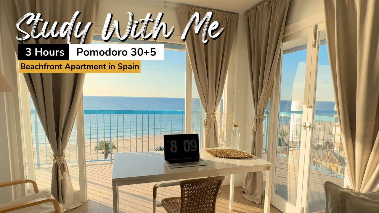 3-HOUR WORK/STUDY WITH ME BEACH VIEW🎵 LoFi Focus Music Playlist ⏰ ...