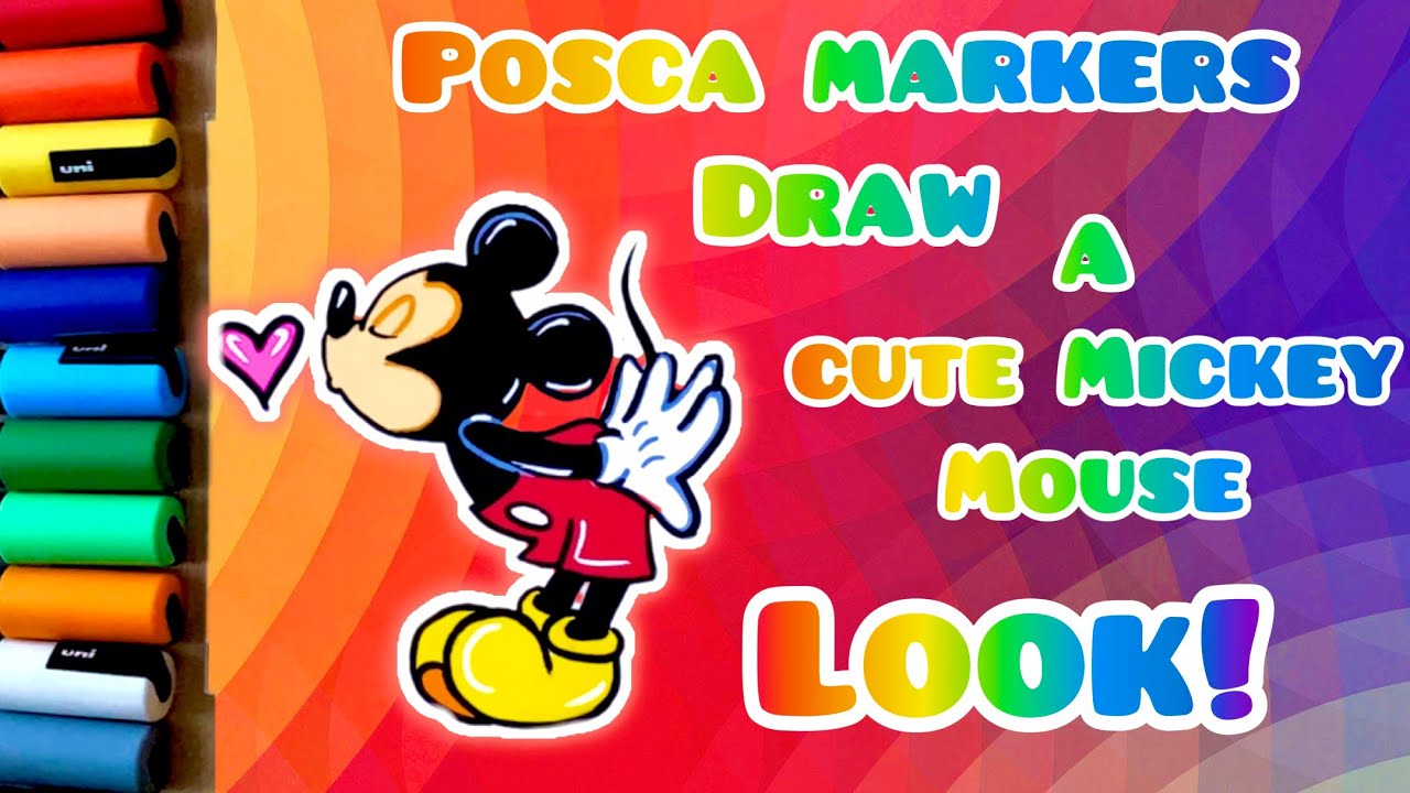 Posca Draw a cute Mickey Mouse - YouTube