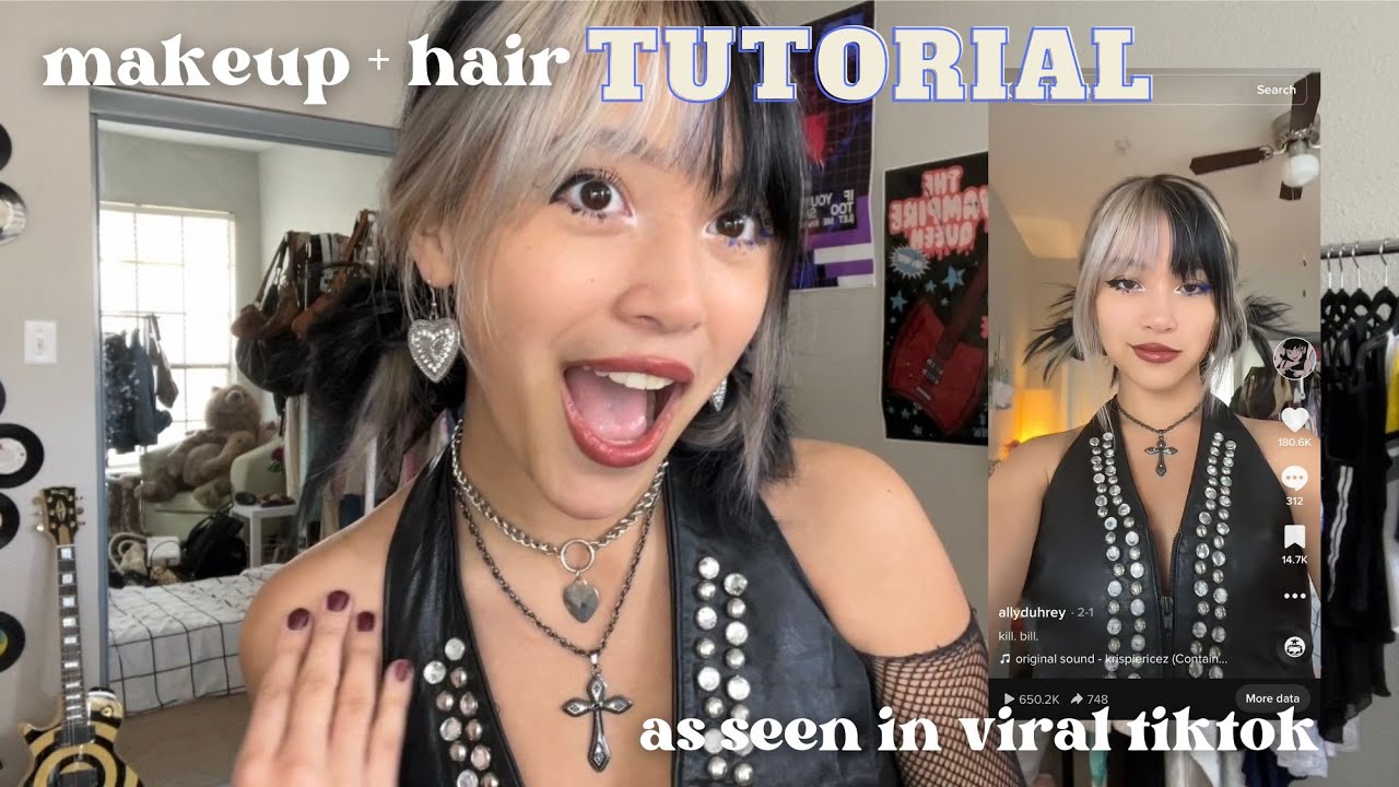 HOW TO LOOK LIKE *ROCKSTAR GF*!! Blue winged eyeliner, messy low buns ...