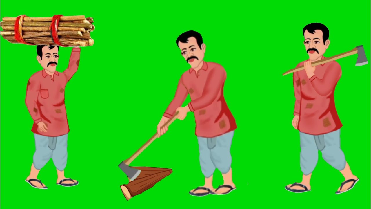 लकड़हारा। lakadhara green screen cartoon video, - YouTube