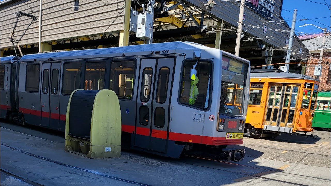 SFMTA LRV M-Line from MME Turn around to Cameron Beach terminal ...