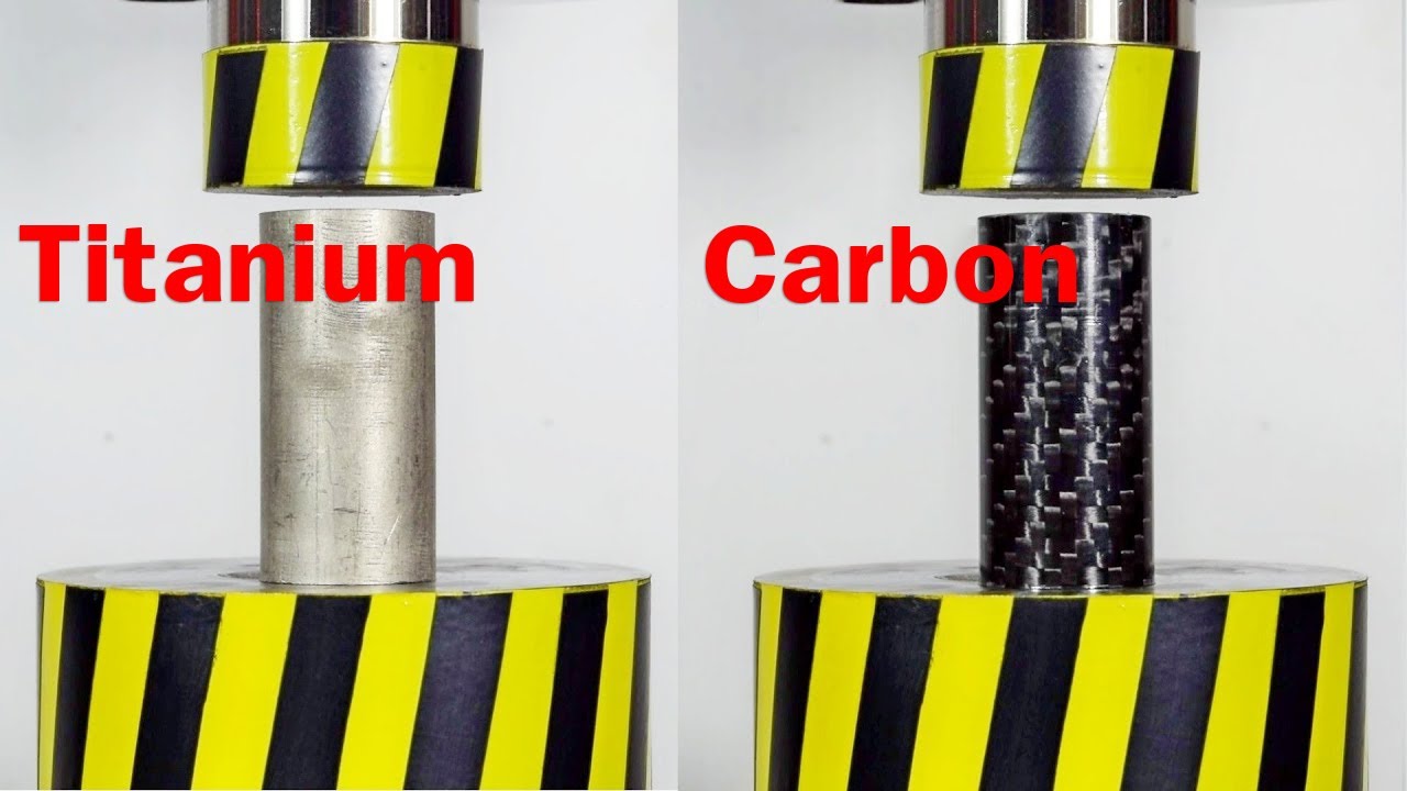 HYDRAULIC PRESS VS TITANIUM AND CARBON - YouTube