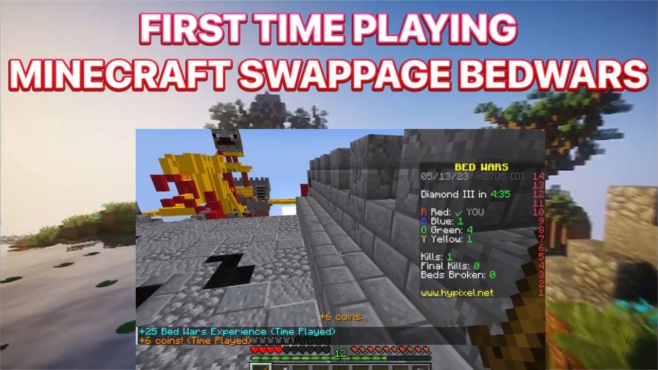 FIRST TIME PLAYING MINECRAFT SWAPPAGE BEDWARS (PART 1) - YouTube