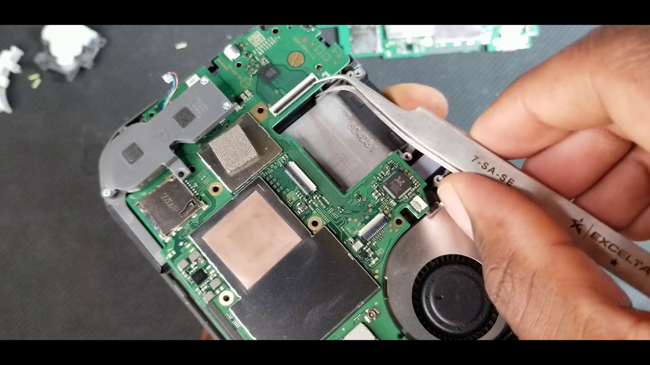 Switch Lite Motherboard, cartridge reader/headphone, and right joystick ...