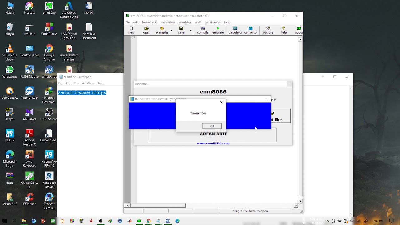 Emulator 8086 Download | Installation | Registration with license key ...