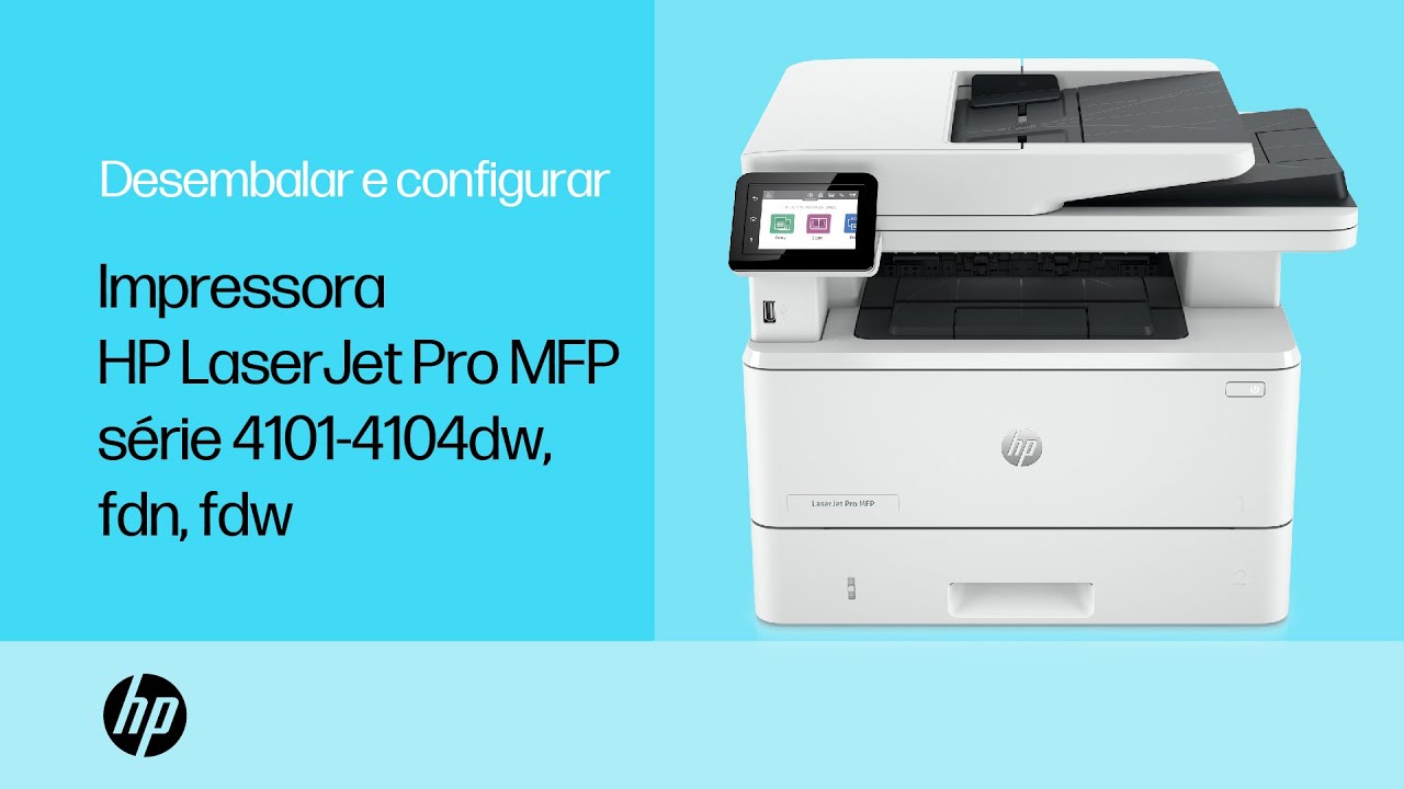 Desembalar e configurar | Impressora HP LaserJet Pro MFP série 4101 ...
