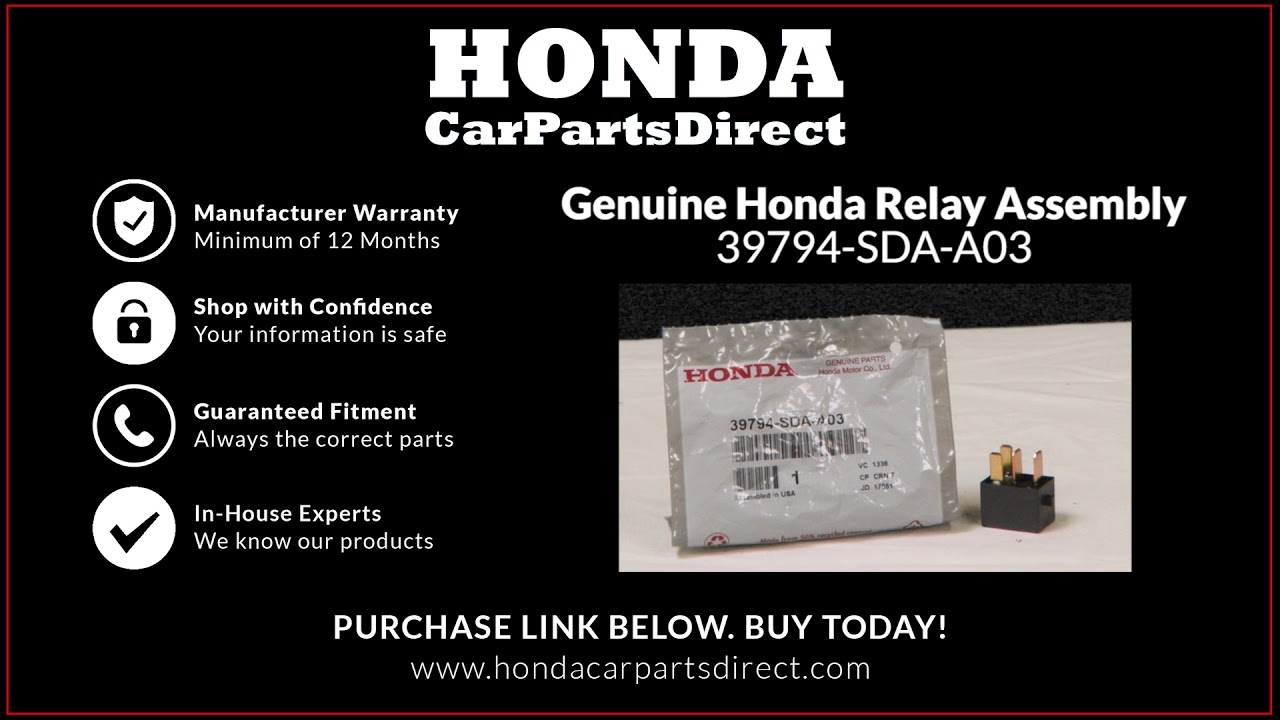 Genuine Honda Relay Assembly - 39794SDAA03 - YouTube