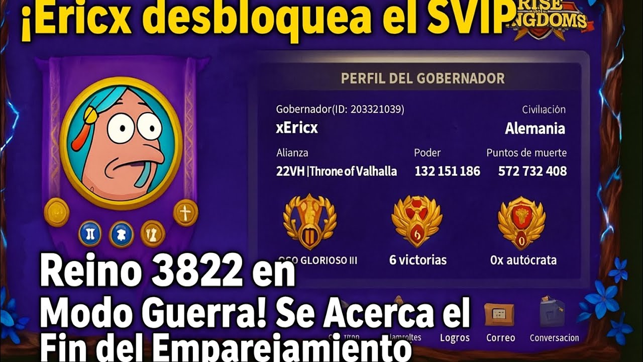 👑 ¡Ericx desbloquea el SVIP🔥Reino 3822 en Modo Guerra!💯 Se Acerca el ...