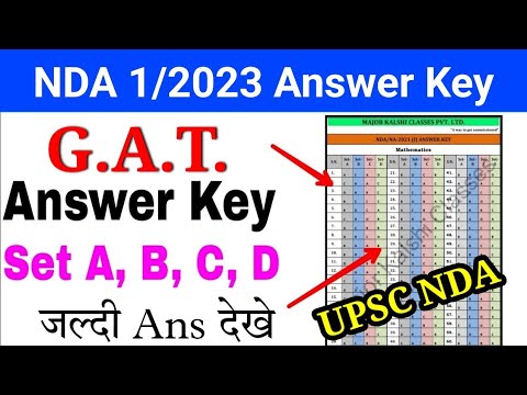 NDA 1 2023 GAT ANSWER KEY | NDA GENERAL ABILITY TEST ANSWER KEY 2023 ...