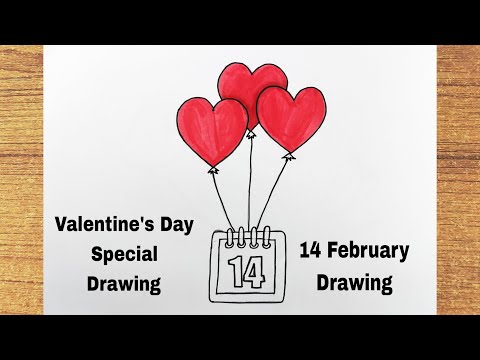How To Draw Valentine's Day Special Drawing | 14 February love Drawing  USA Valentine's Day Gift#usa