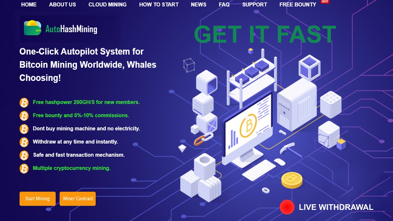 This Cloud Mining Get Free 200 GH/s For New Member || Autohashmining.com - YouTube