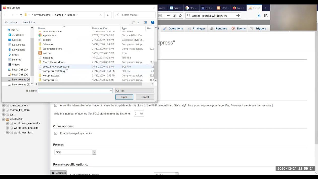 How to import and export Database and website created in localhost ...