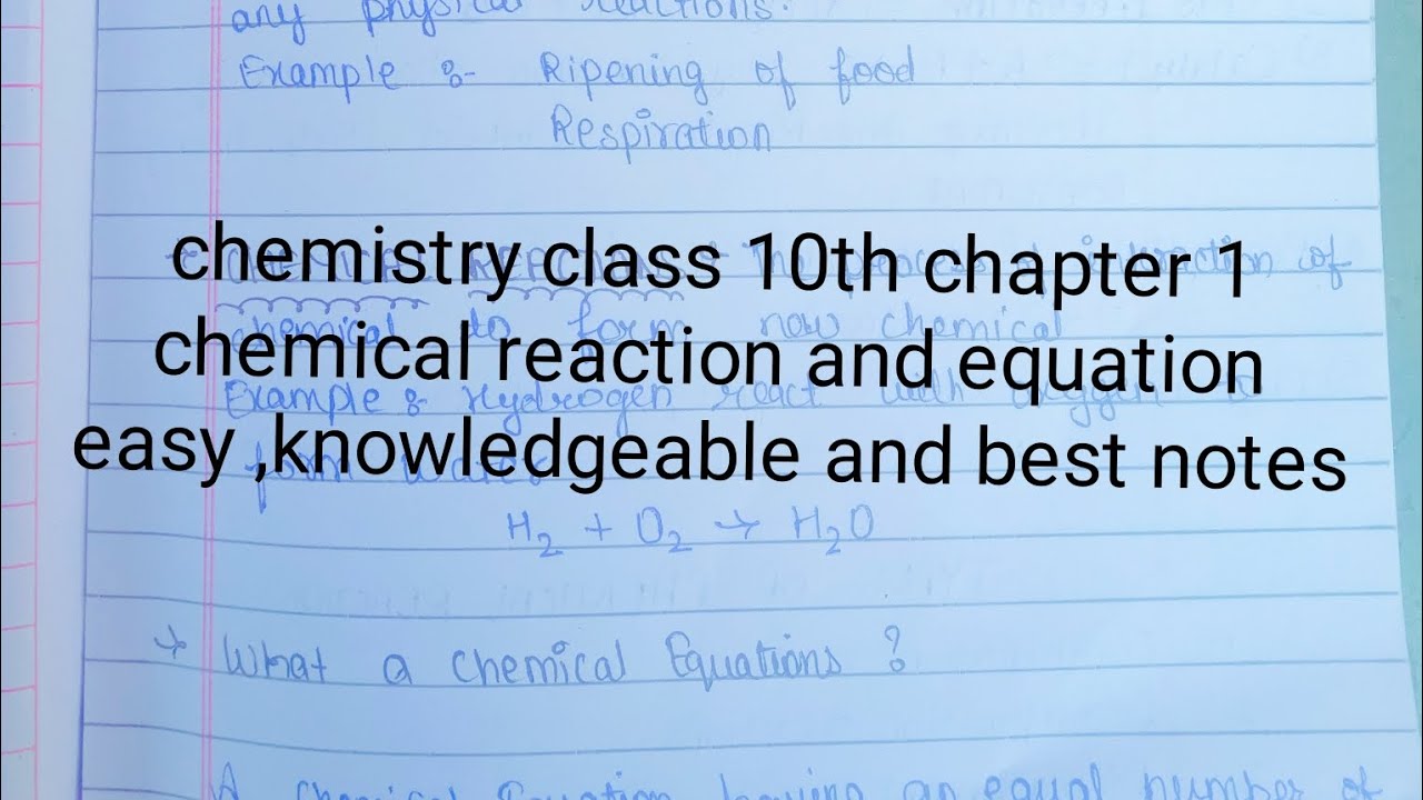 @ class 10th chemistry chapter 1 chemical reactions and equations short ...