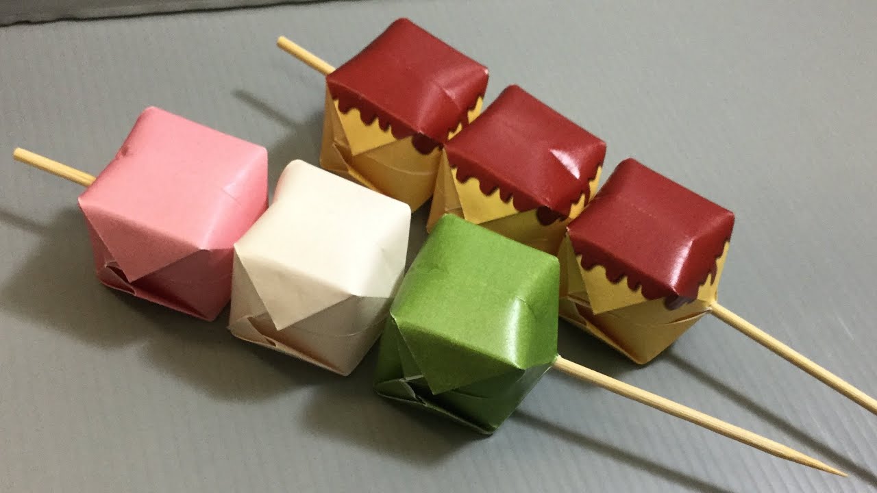 Print Your Own Origami Dango Japanese Sweet - YouTube