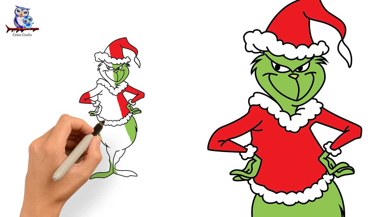 How to Draw the Grinch Stole Christmas - Art Tutorial - YouTube