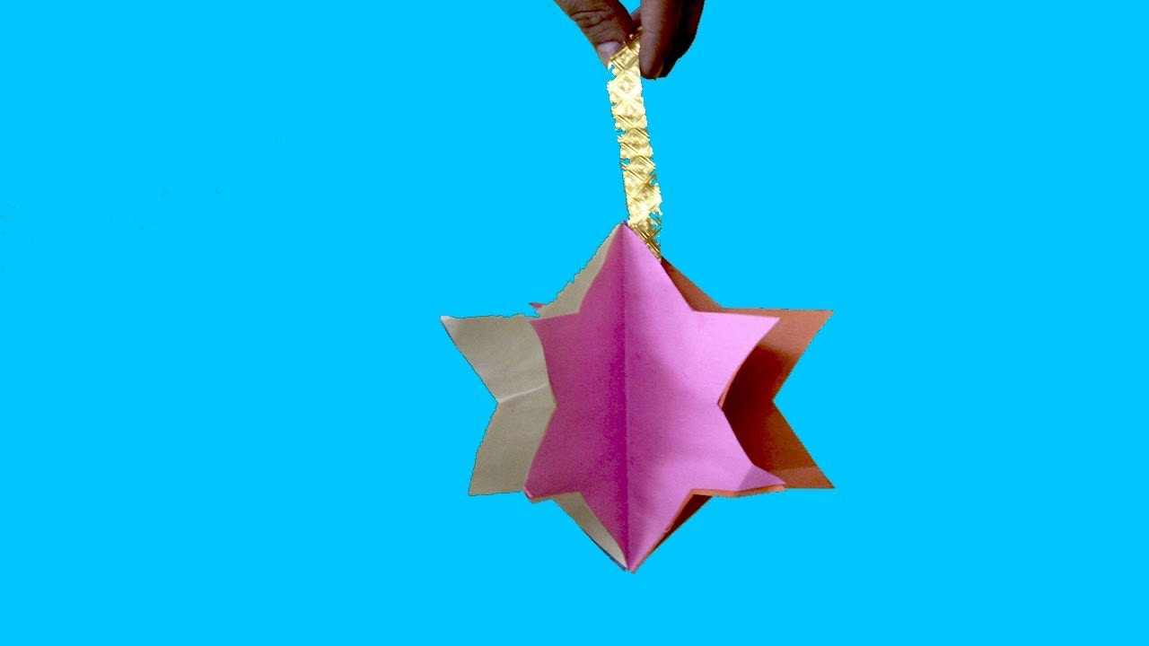 How To Make Hanging Paper Star - Christmas Craft & decoration Idea ...