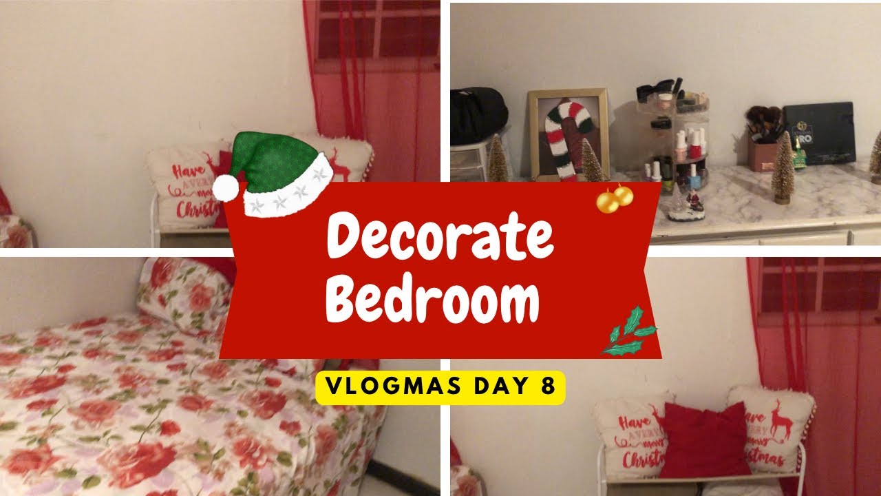 Decorate My Bedroom for Christmas: Vlogmas Day 8 - YouTube