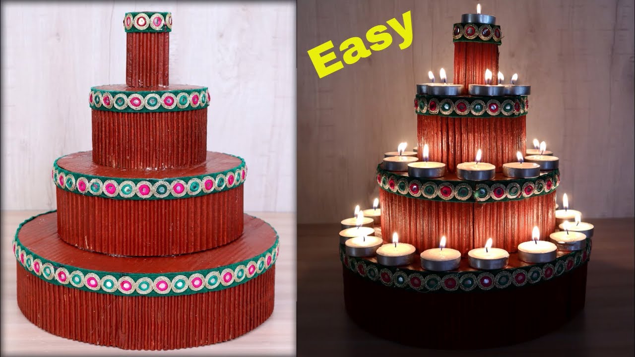 Diya Stand .... Easy || Diwali Decoration Idea || How to Make Diya ...