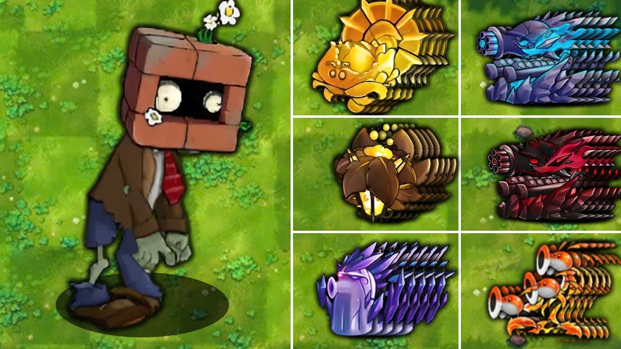 PVZ Fusion 2.3 Challenge!! 5 New Brick Zombie VS 1 New Plants Fusion ...