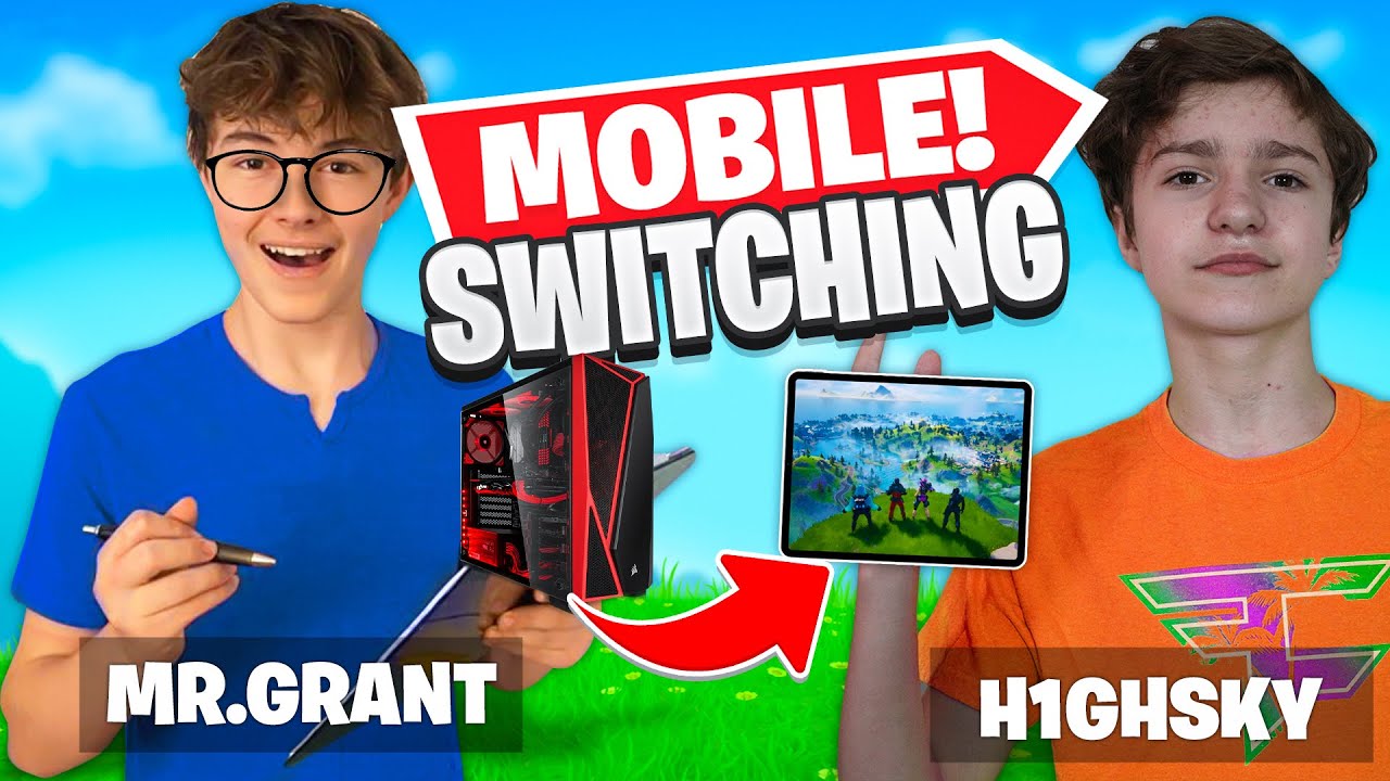 Switching to MOBILE for 24 Hours! GRANT Teaching FAZE H1ghsky1 MOBILE ...