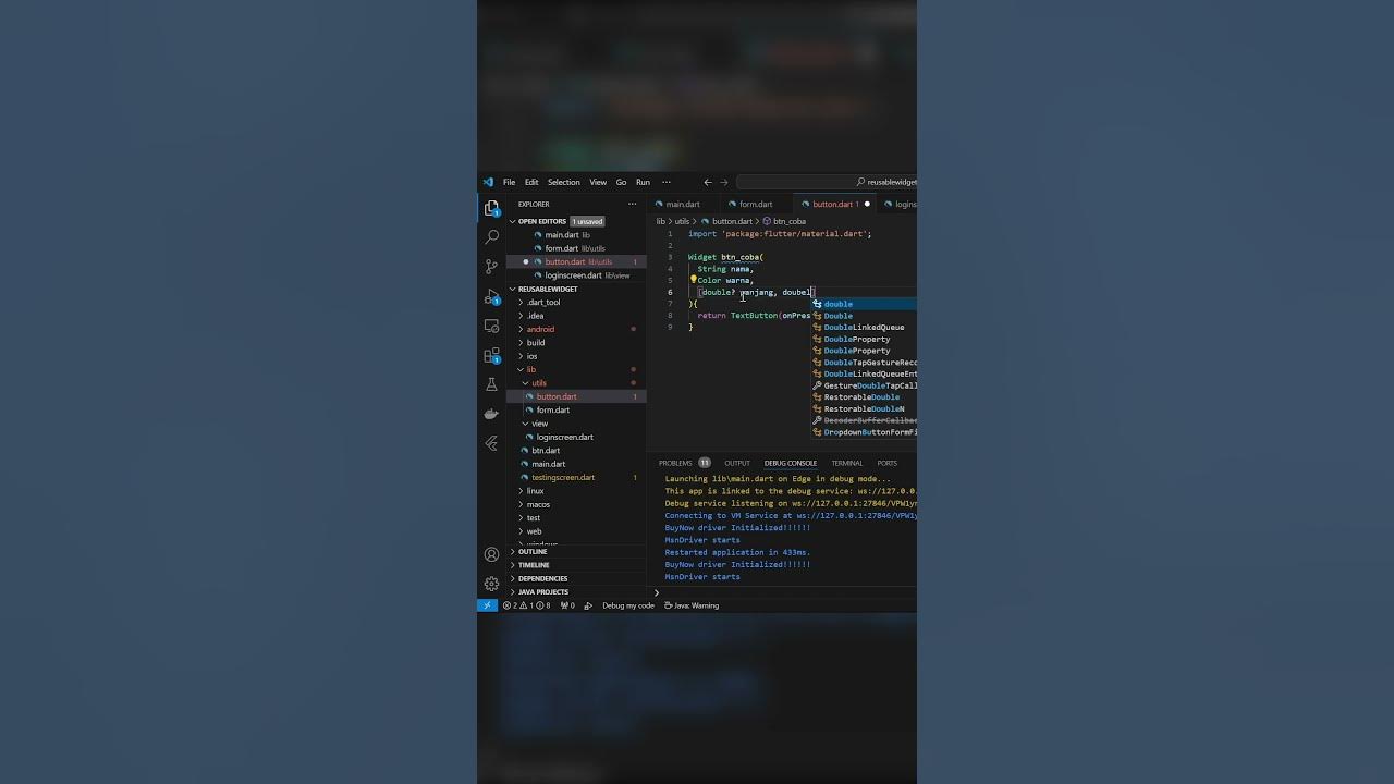 CARA MEMBUAT DAN MENGGUNAKAN REUSABLE WIDGET DI FLUTTER #flutter #coding #responsiveui #dart ...
