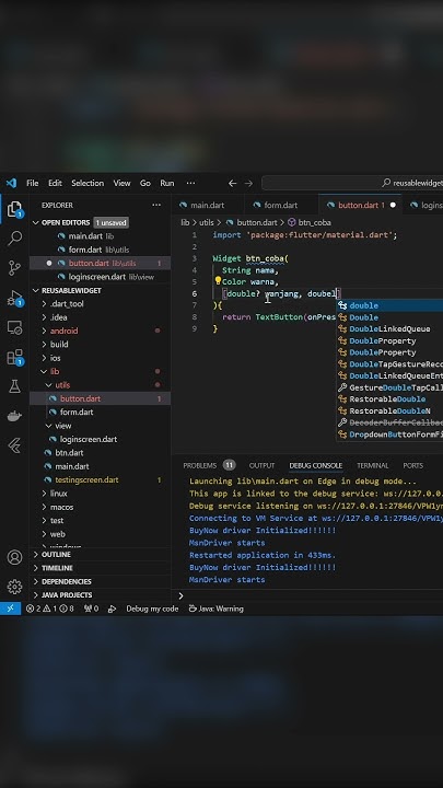 CARA MEMBUAT DAN MENGGUNAKAN REUSABLE WIDGET DI FLUTTER #flutter #coding #responsiveui #dart ...