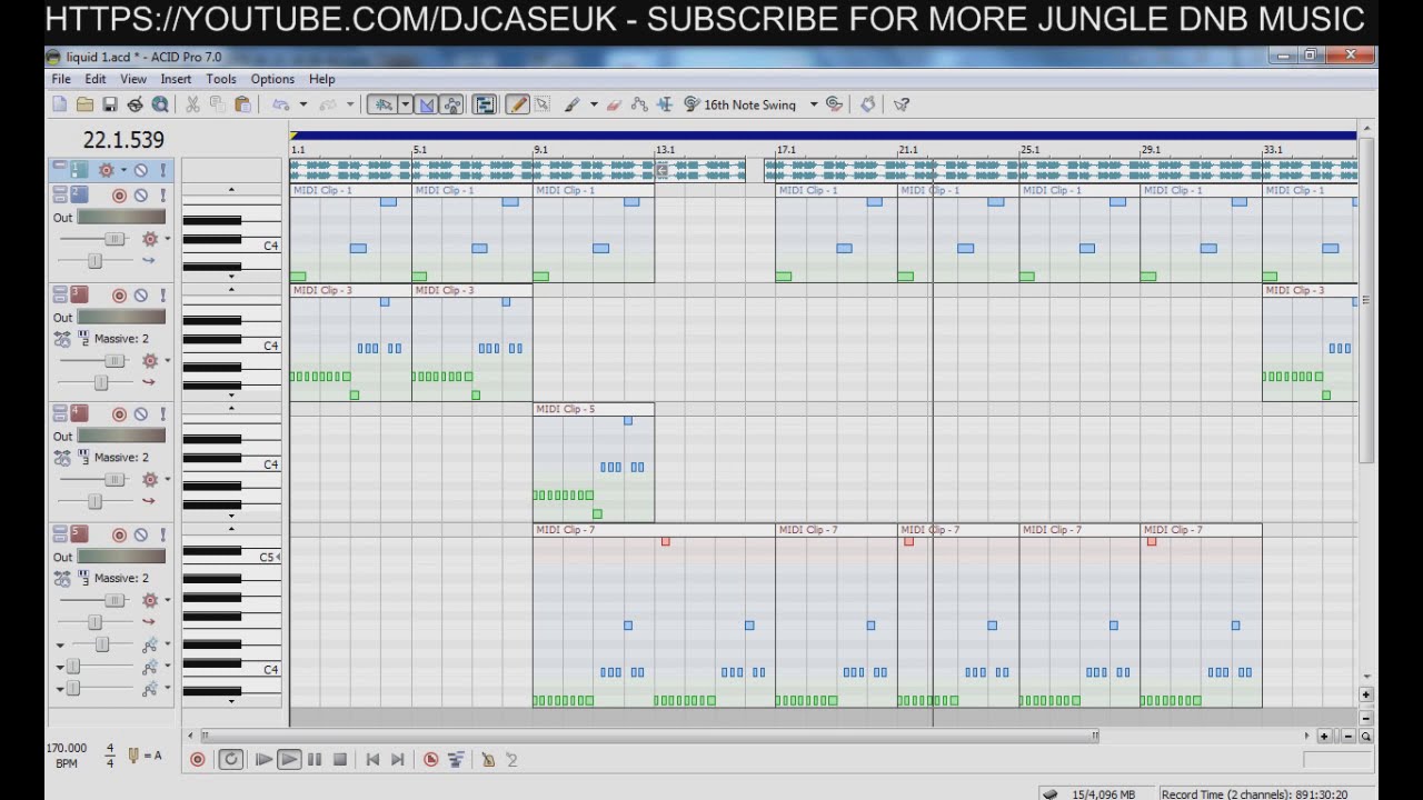 DJCASEUK ACID PRO wRITING beats in acid pro again - YouTube