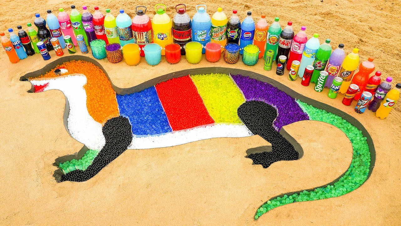 How to make Rainbow Otter with Orbeez, Big Coca Cola, Mtn Dew, Fanta ...