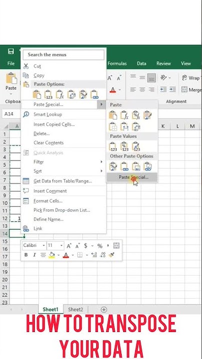 How to transpose your data in excel - YouTube
