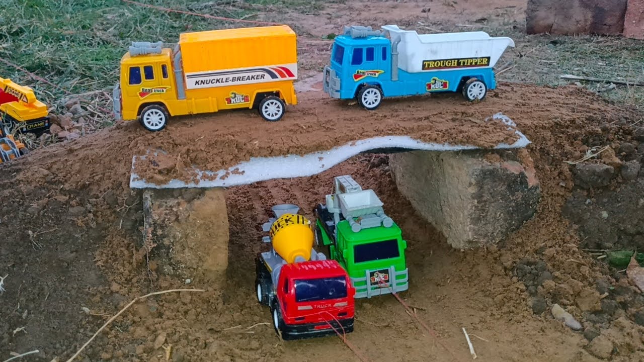 Bridge construction vehicles,Trucks jcp mini toys ,dev toys - YouTube