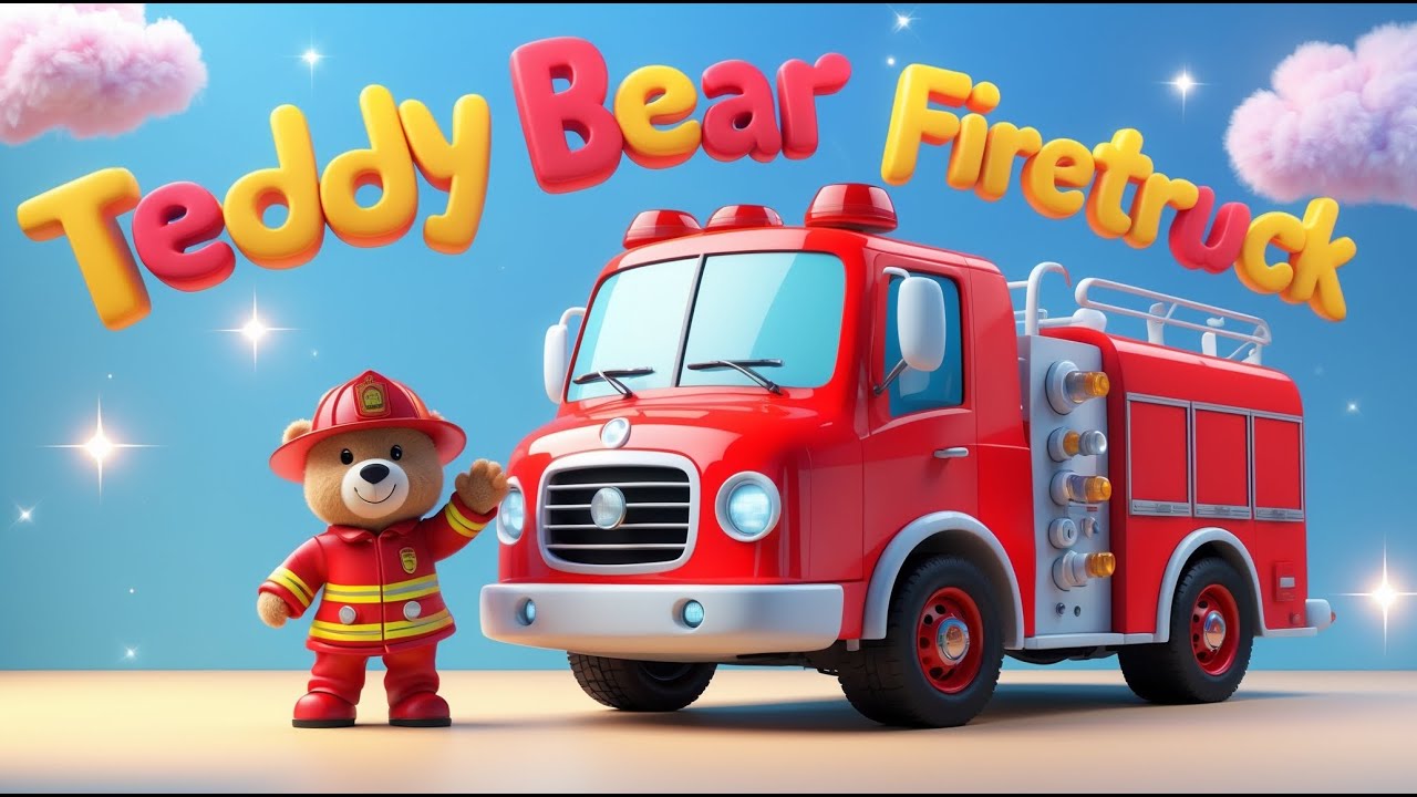 Teddy Bear Fire Truck Song 🚒 | 3D Kids Song & Nursery Rhyme ...