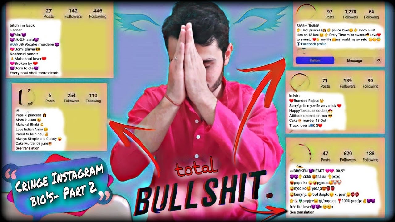 Roasting Cringe Instagram bio's 😁 part 2 || Vishu hyper - YouTube