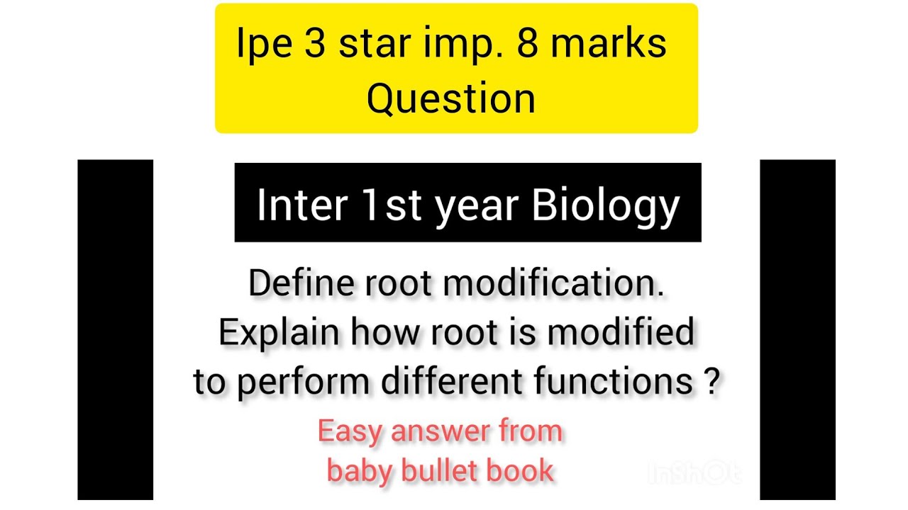 Inter 1st year botany important LAQ easy answer from baby bullet book ...