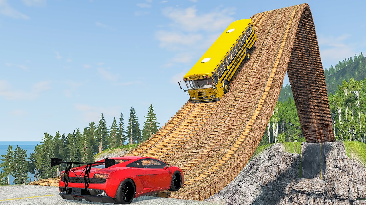 Cars vs Loop Bridge – BeamNG.Drive - YouTube