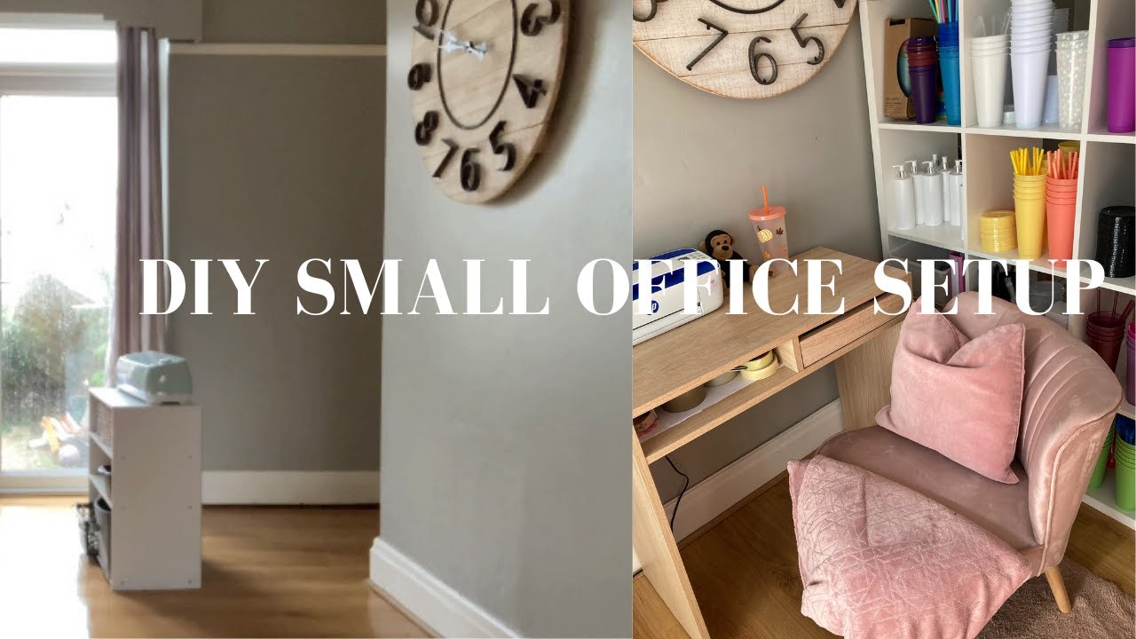 DIY SMALL HOME OFFICE | SIMPLE WORKSPACE - YouTube