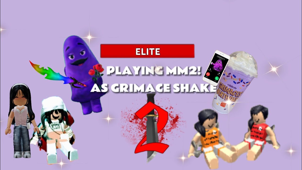Playing mm2 as grimace shake💜😻 - YouTube