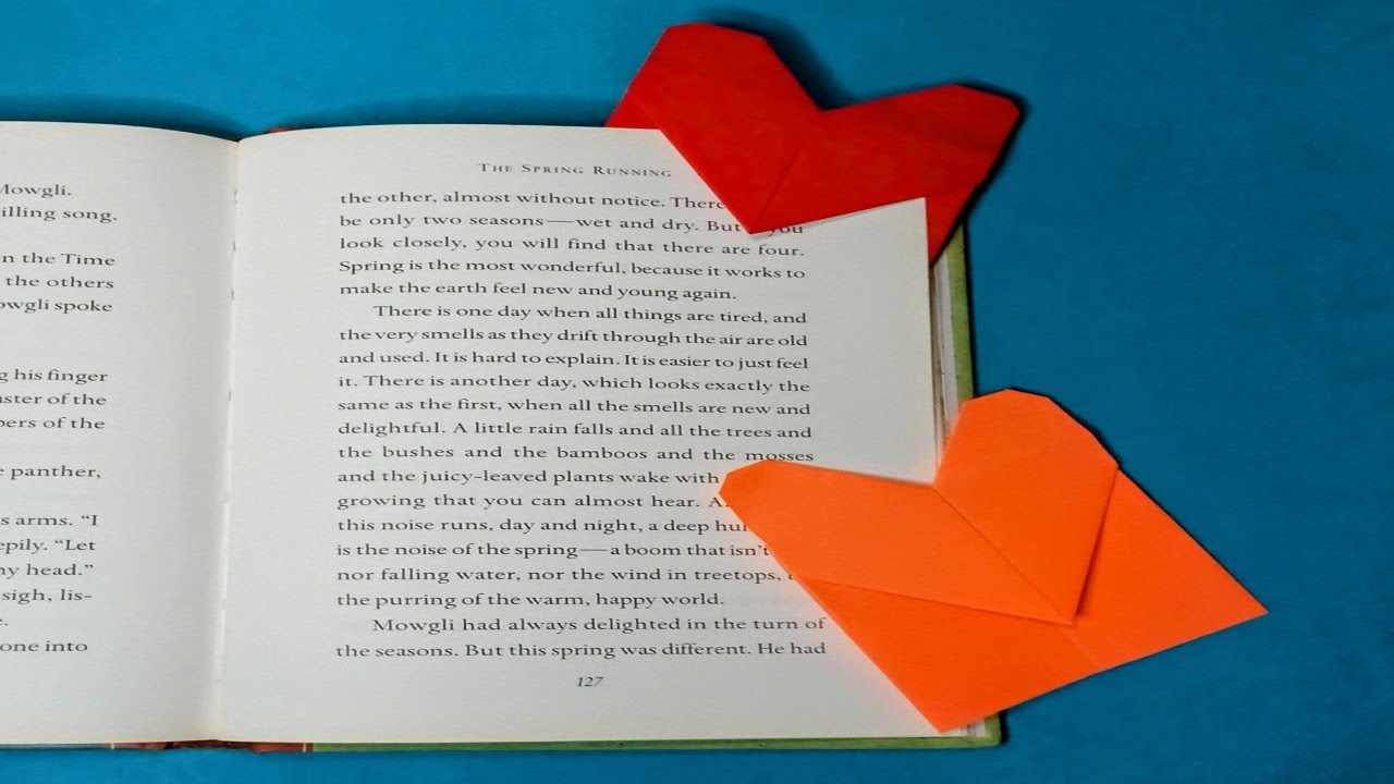 Nice Origami Heart Shape Bookmark / Paper Heart Shape Bookmark Easy And ...