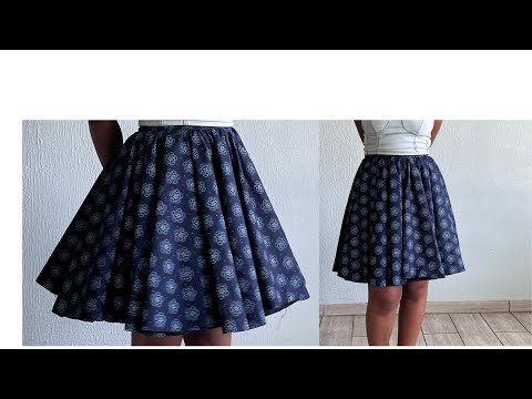How to cut and make a circle flare gathers skirt|how to cut 360 double flare beginner friendly