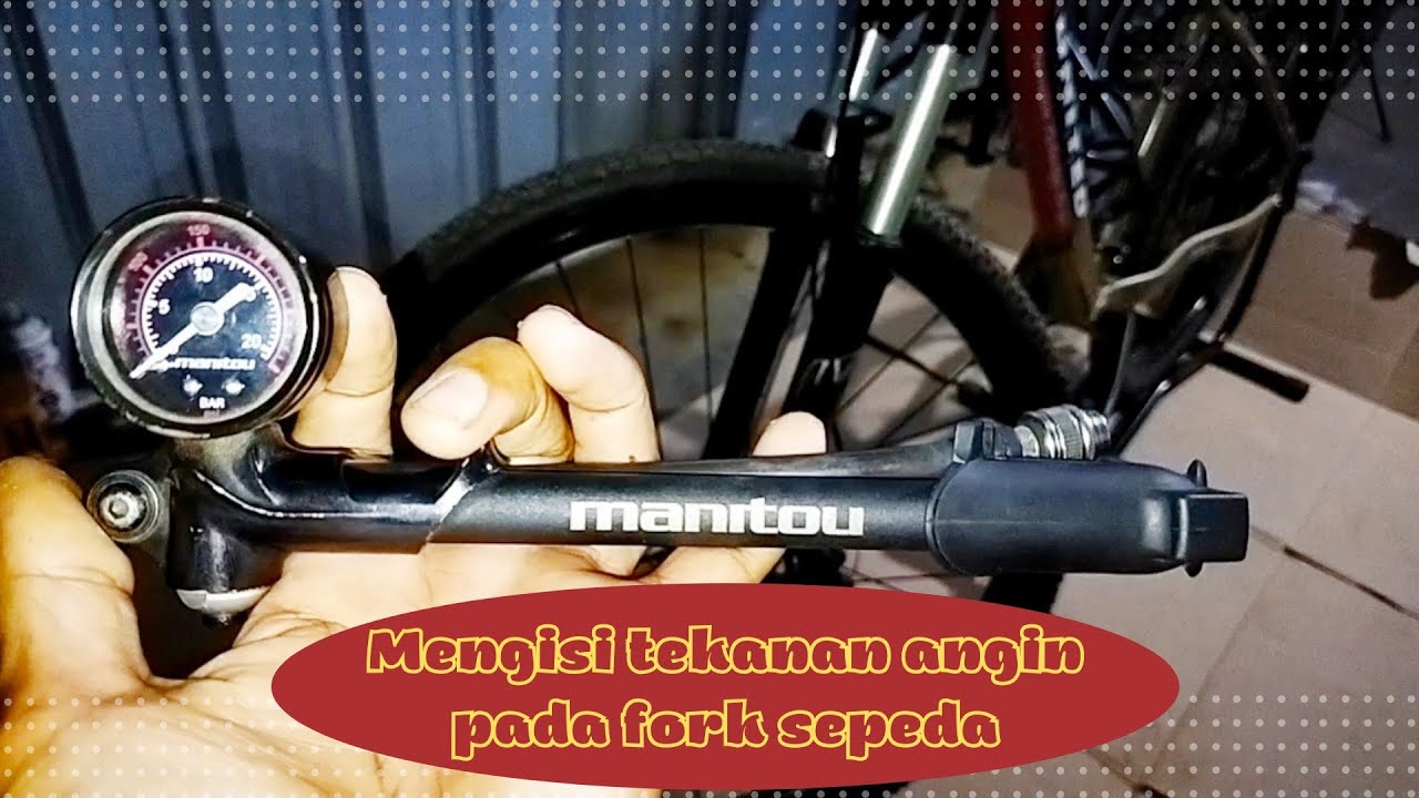 mengisi tekanan angin pada fork sepeda jadi empuk dan mentul - YouTube