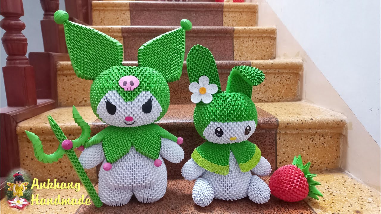 3d origami Kuromi sanrio characters | Kuromi and My Melody ornament ...