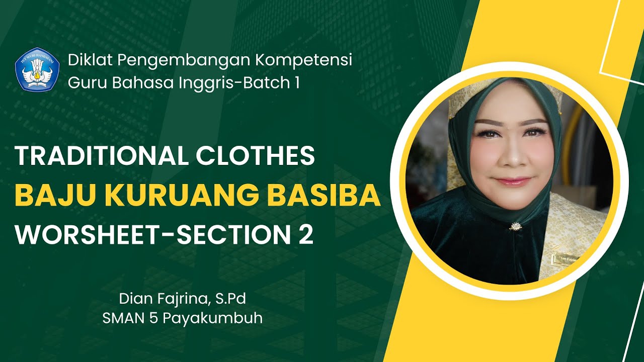 PKGBI Worksheet 2 Traditional Clothes Baju Kuruang Basiba - YouTube