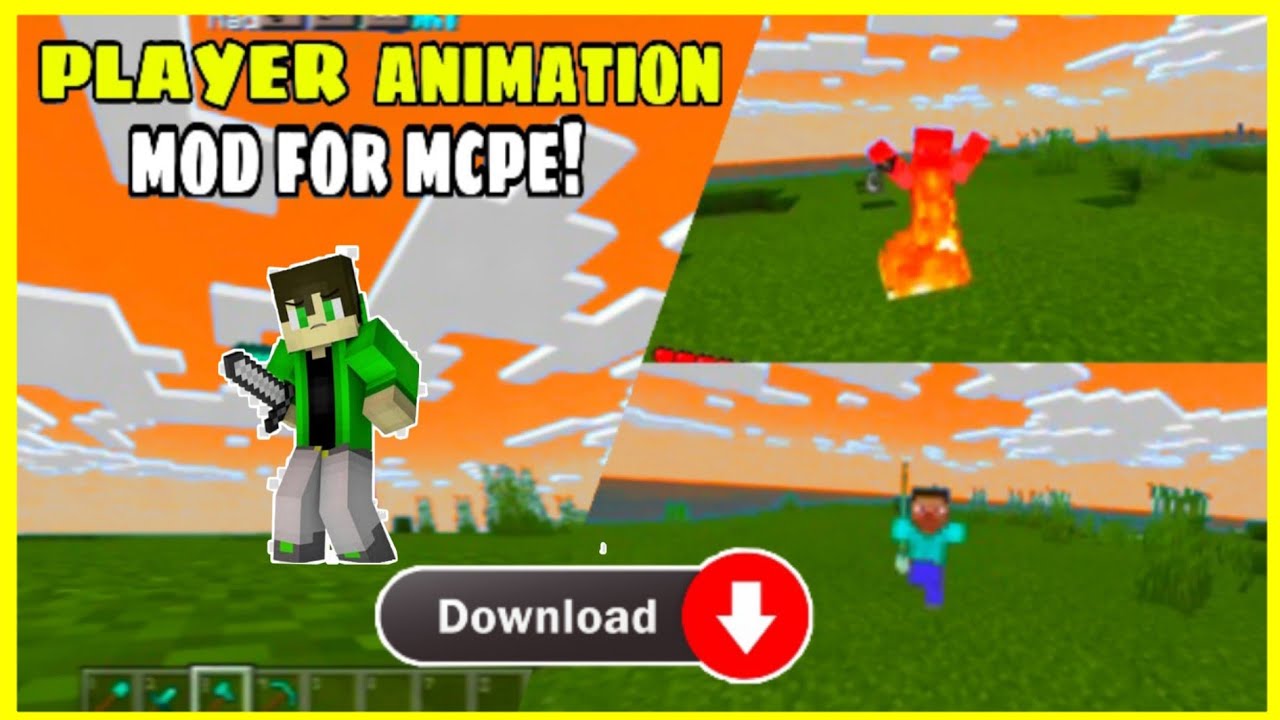 Player animation addon for Minecraft pe 1.16+ || animation mod for mcpe ...