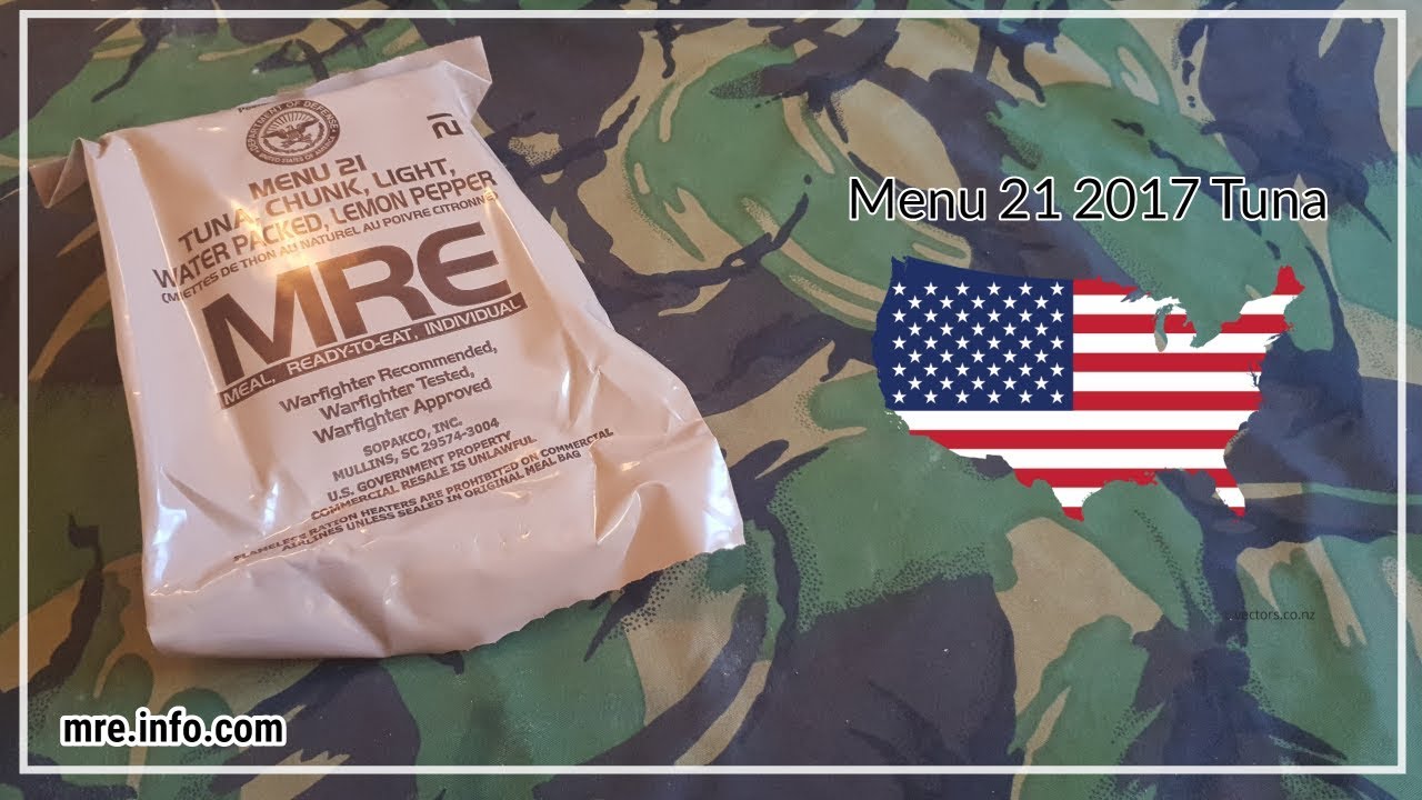 US MRE Menu 21 Tuna, Chunk, Light, Water Packed, Lemon Pepper. - YouTube