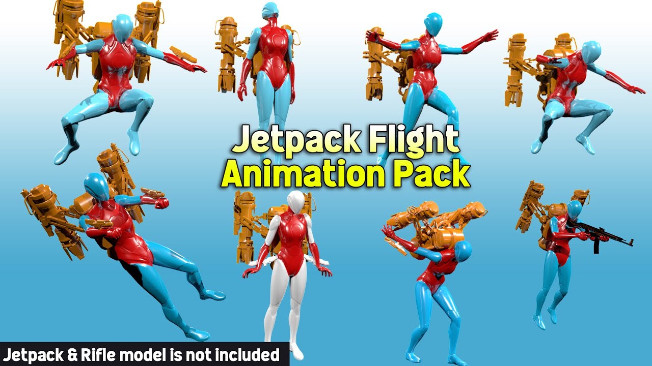 Jetpack Flight Combat Animation Pack for purchase - YouTube
